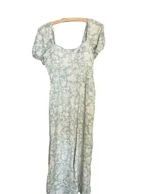 Free People | Pants & Jumpsuits | Free People Sage Floral Puffsleeve ...